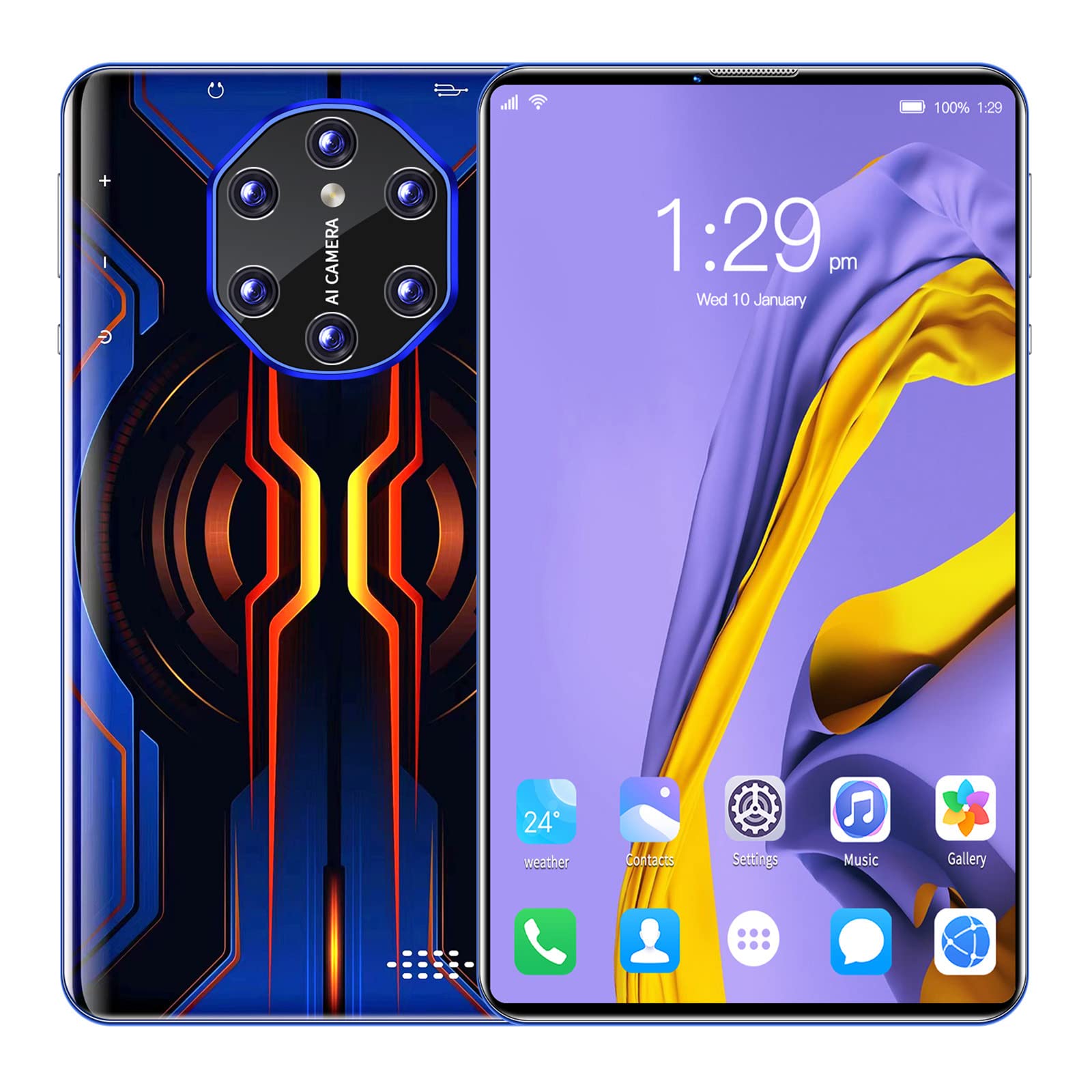 Android Tablet 5.1, All-New Fire 7.0 Inch Unlocked Phablet, 8 mm Thin Body Smart Tablet, Alloy Metal Cover, 1280 X 800 IPS HD Display, Long Battery Life, Dual Camera, 2GB RAM+16GB ROM (Orange)