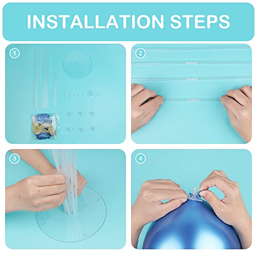 Ainiv 2 Set Table Balloon Stand Kit with Lights, Balloon Centerpieces for Tables Include 16 Latex Confetti Balloons, Christmas Centerpieces Tables Decorations for Birthday, Weddings, Anniversary