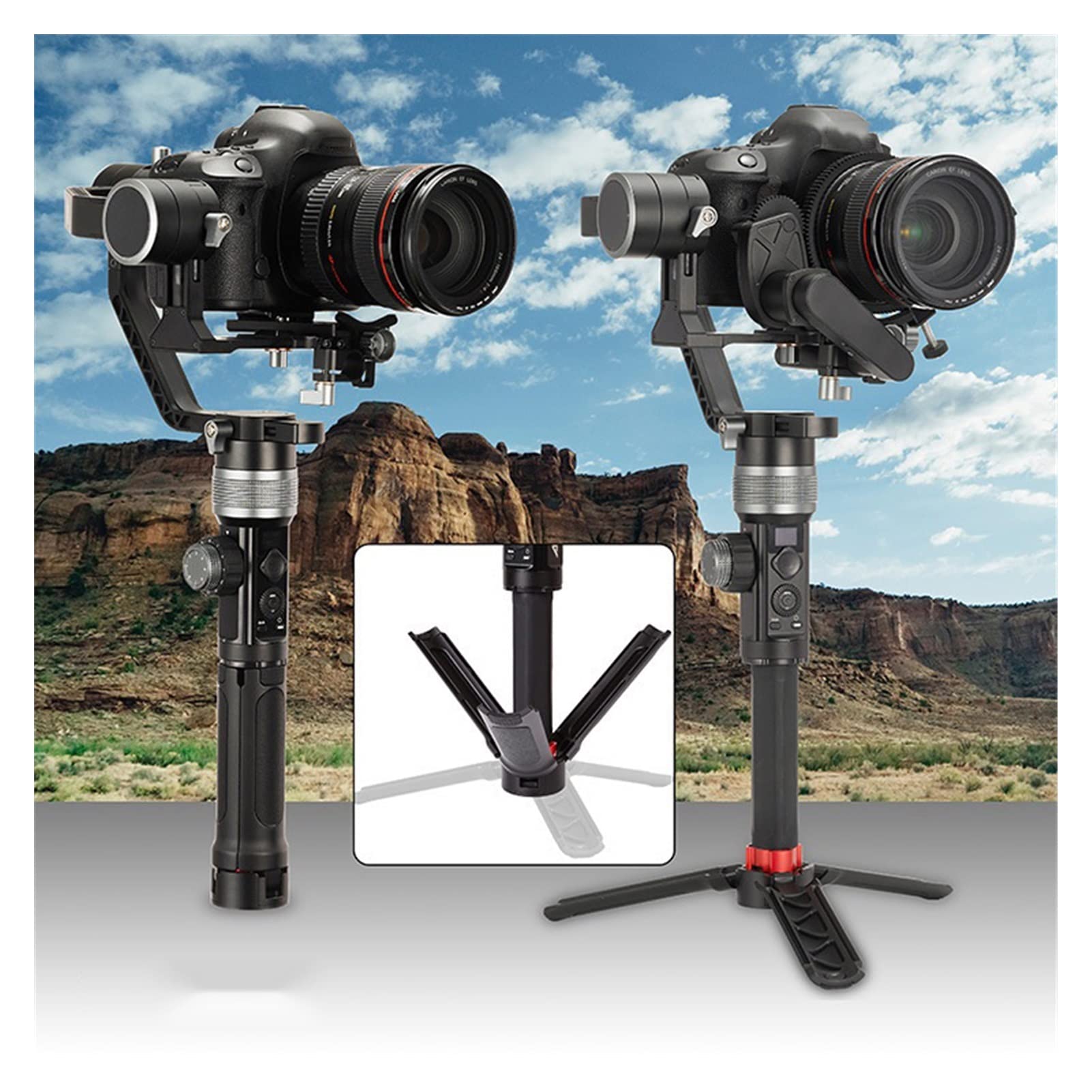 Action Camera Stabilizer D3 SLR Stabilizer Camera Equipment Camera Stabilizer Follow Focus Handheld PTZ Three-axis Gyroscope for Outdoor Video Recording