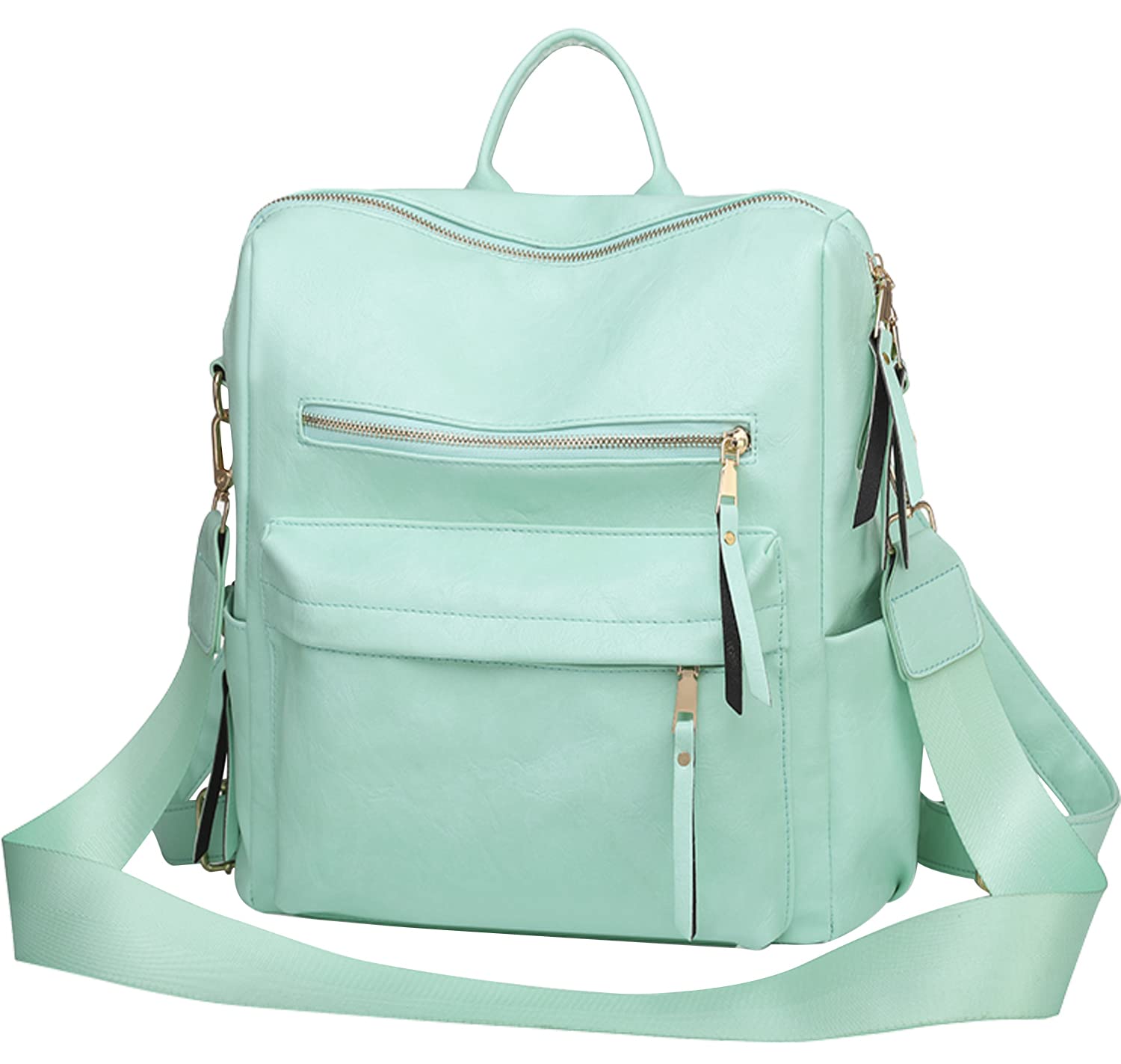 IBLUE Fashion Backpack Purse for Women Convertible Travel Shoulder Bag PU Leather Satchel Handbags,#B31(green)