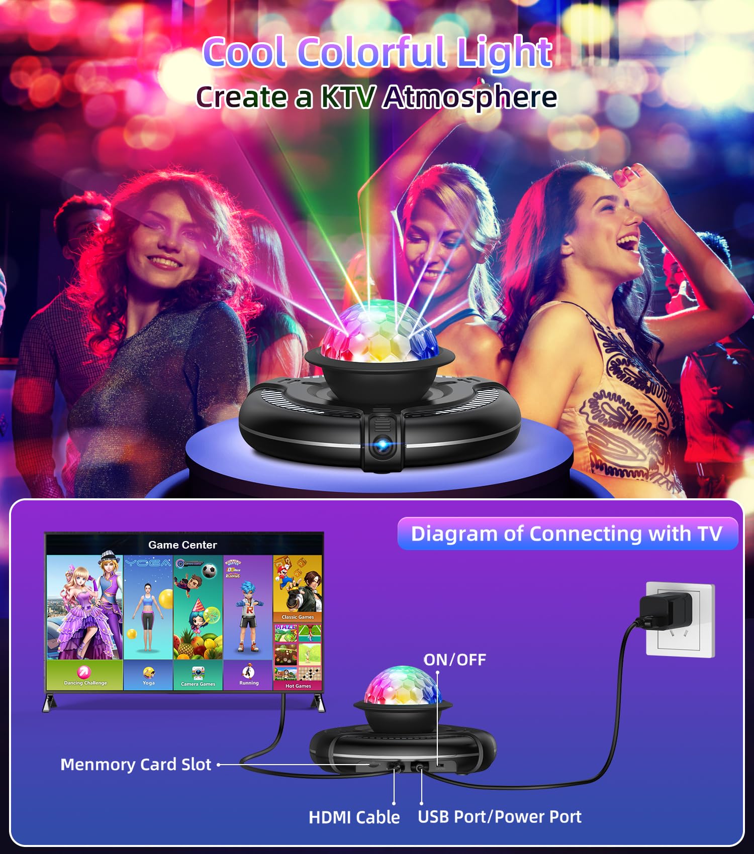 FWFX Dance Mat for Kids and Adults, Exercise & Fitness Dance Pad Game for TV, Double User Wireless Dancing Mat, Musical Electronic Dance Mats with HD Camera, for Girls & Boys Ages 6+