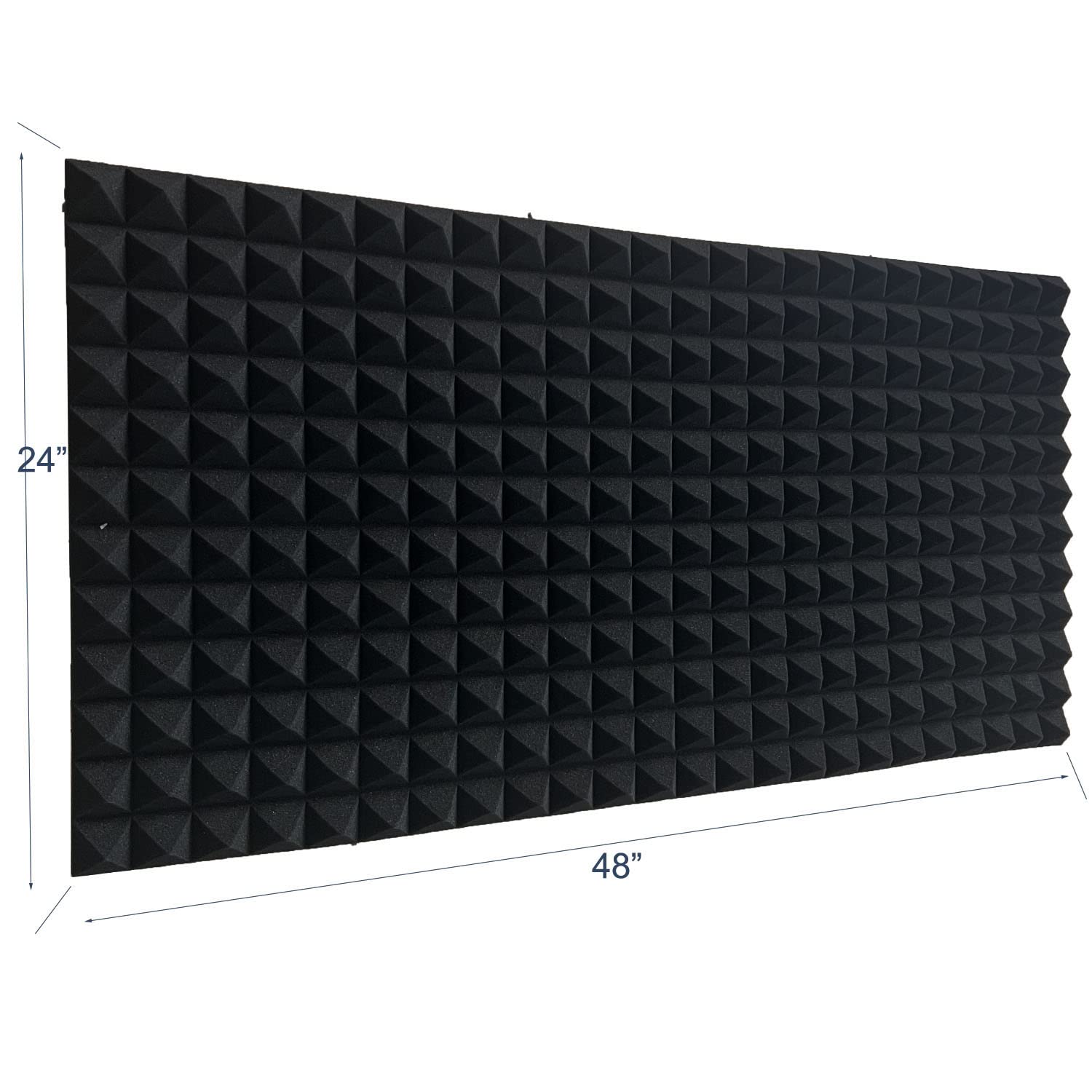 8 Pack Acoustic Foam Panels,Musical instrument room cinema KTV acoustics Panel black PYRAMID large size sound absorbing foam board 2" × 24” × 48”