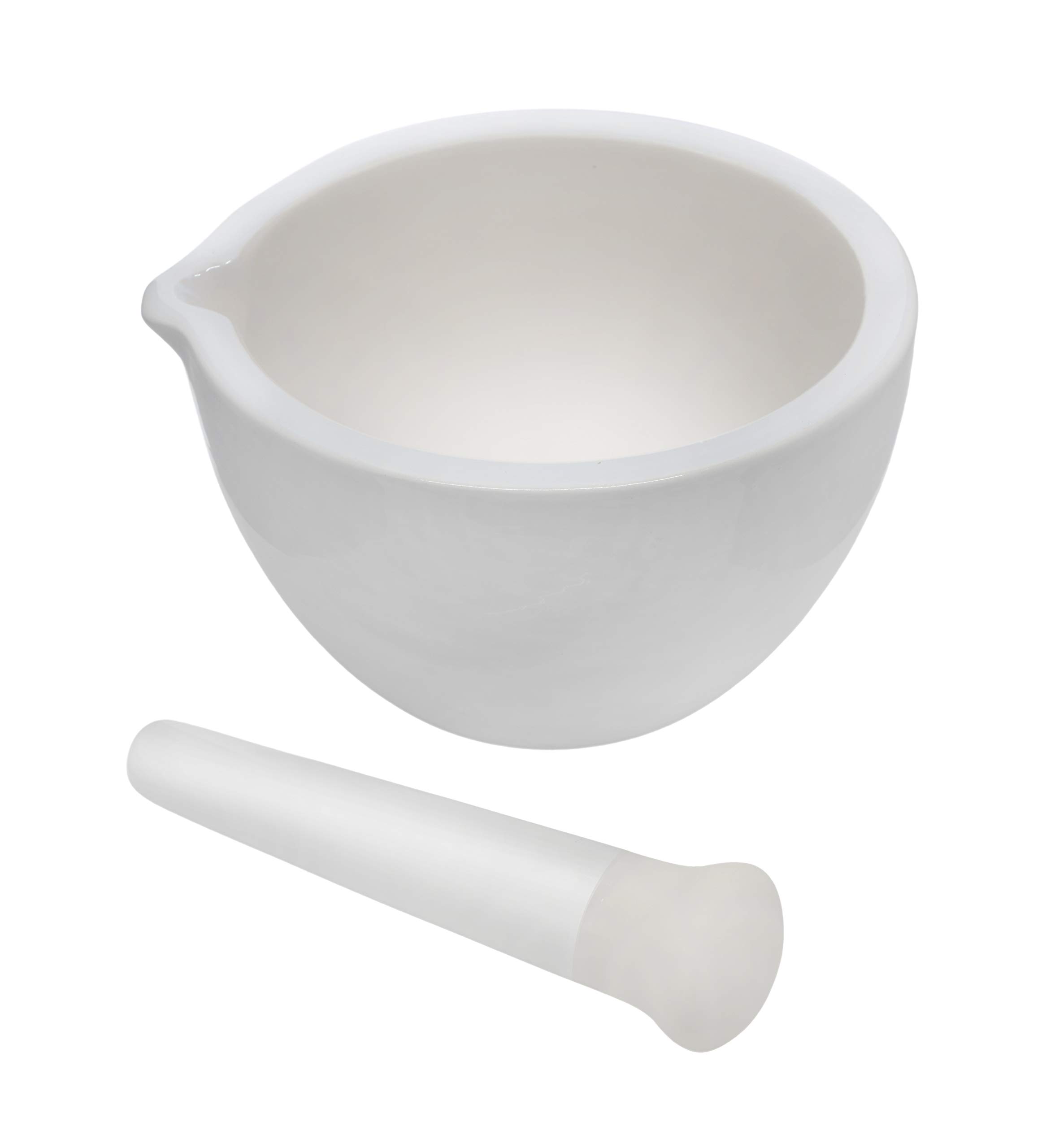 EISCO Porcelain Mortar & Pestle Set, 50oz (1500ml) - Unglazed Grinding Surface - Excellent for Kitchen or Laboratory - Grinds Powdered Chemicals, Herbs & Spices - Pill Crusher - White Labs