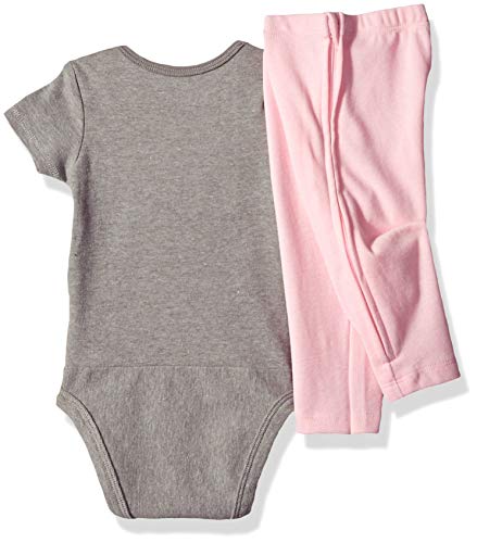 Hanes Ultimate Baby Zippin Pants and Knit Hoodie with Short Sleeve Bodysuit Set, Pink Stripe, 0-6 Months