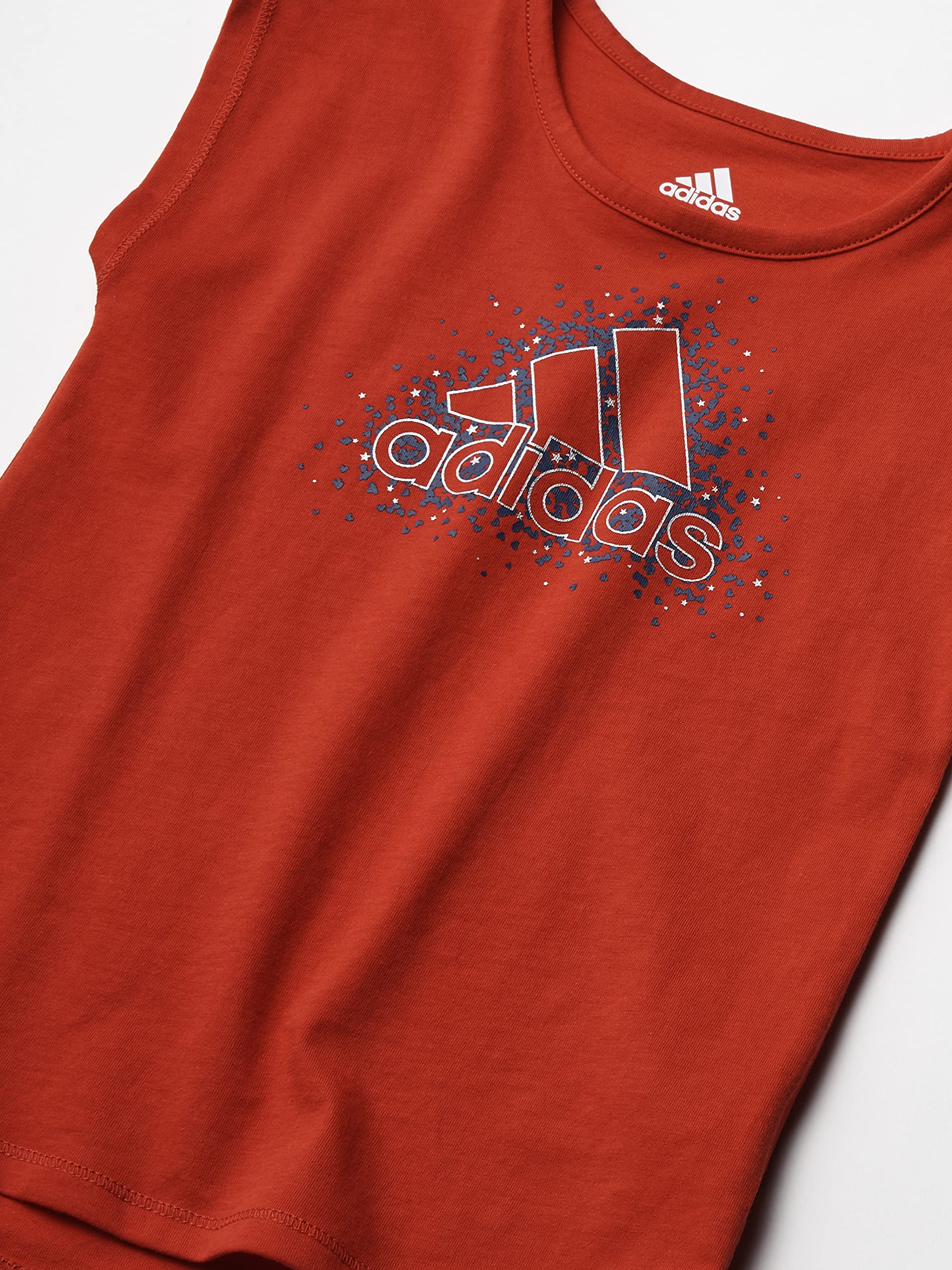adidas Girls Sleeve Graphic Tee and Shorts Set, Vivid Red, 4