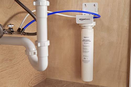 Amazon Basics AMZN-PB-1DCS4M114M Direct Connect Full Flow High Capacity System Under Counter Water Filter, White