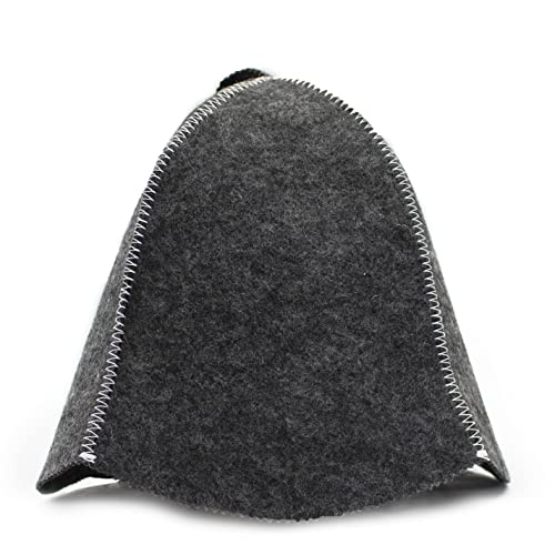 ASKOLD Ukrainian Sauna Hat Gray for Sauna Banya Bath House - Felt Sauna Hat Finnish Ukraine Sauna Hat Russian Banya Hat for Men Sauna Hat for Men