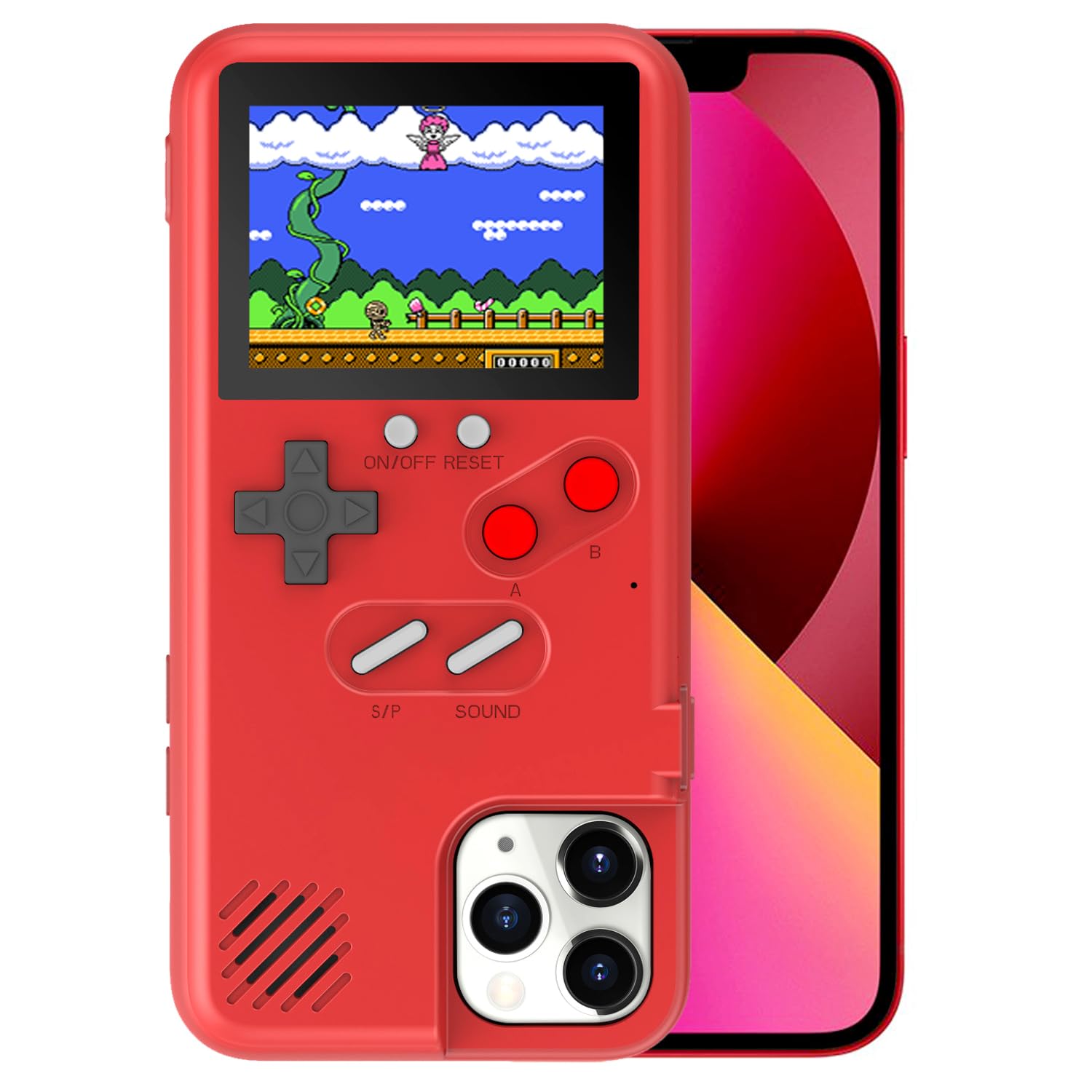 Chu9 Game Phone Case, 168 Built-in Small Video Games, Red, Compatible with iPhone 11 Pro