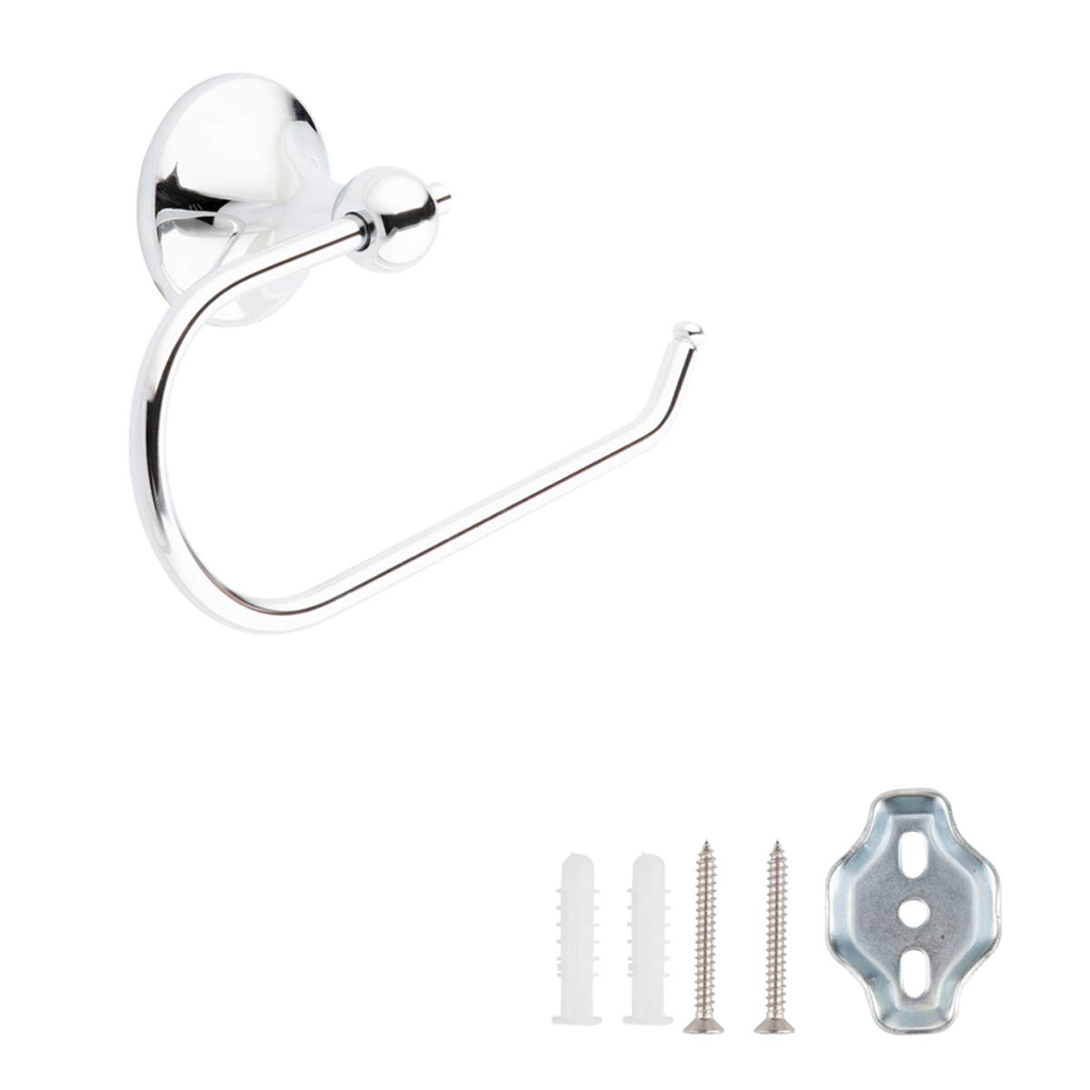 Amazon Basics AB-BR808-SN Modern Euro Toilet Paper Holder, Satin Nickel