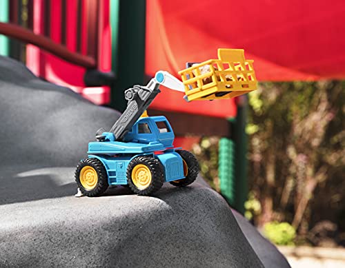 Driven by Battat – 1:24 Scale Telehandler Forklift Toy – Construction Truck Toy with Extendable Crane Arm & More – Realistic Lift Sounds & Lights – Car Toy Gift for Boys & Girls Age 3+