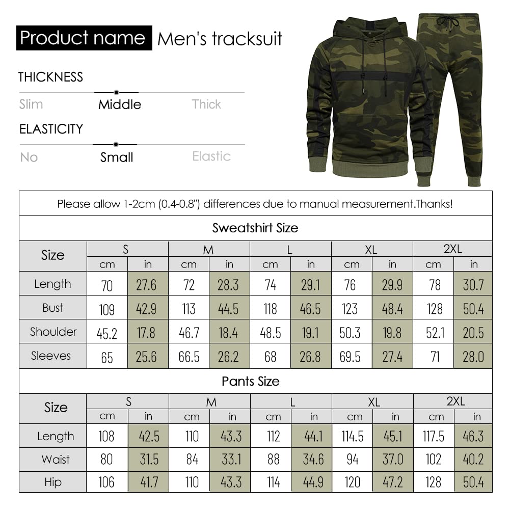 AOTORR Men's Tracksuit Full Zip Running Jogging Athletic Sports Set Casual Sweat Suit Red L
