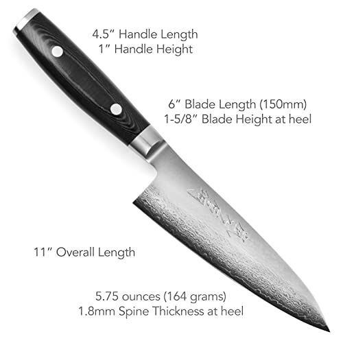 Yaxell Ran Plus 6" Chef's Knife - Made in Japan - 67 Layers VG10 Damascus