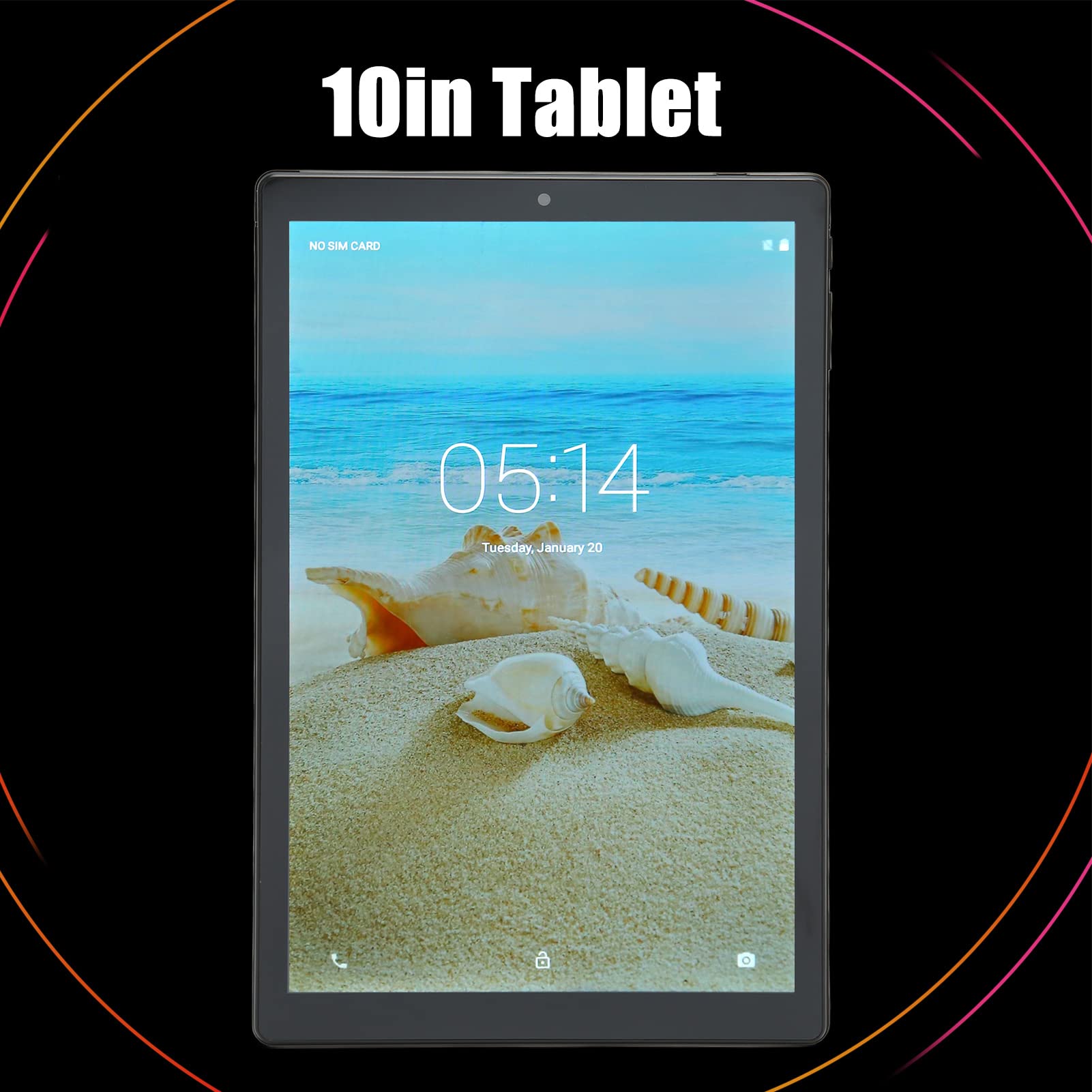 ASHATA Android Tablet 10 InAndroid Tablch, 8 Core, 4GB RAM 64GB ROM, 2.4G 5G Dual Band WiFi Calling Tablet Computer, 5MP 8MP Dual Camera, 5000mAh Battery, GPS BT (US Plug)