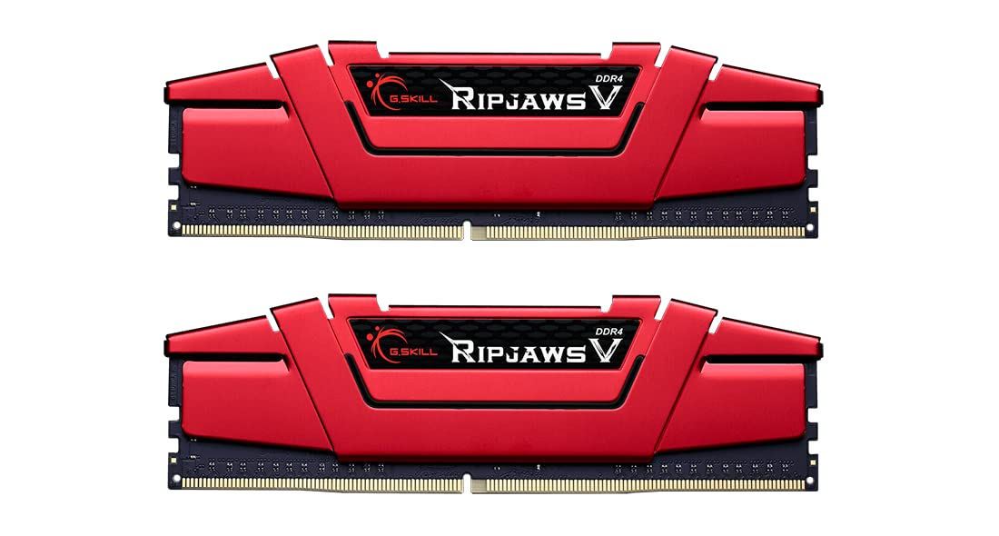 G.SKILL Ripjaws V Series (Intel XMP) DDR4 RAM 16GB (2x8GB) 2666MT/s CL15-15-15-35 1.20V Desktop Computer Memory UDIMM - Red (F4-2666C15D-16GVR)