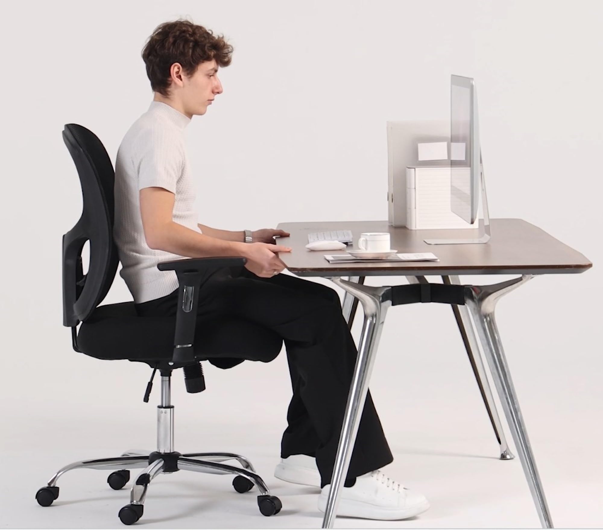 Big and Tall Office Chair 600lbs, Ergonomic Mesh Chair, Computer Executive Heavy Duty Desk Chair with 4D Armrests, Wide Thick Soft Seat, Adjustable Lumbar Support and Tilt-Black