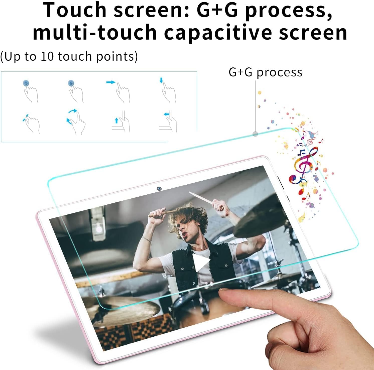 AOYODKG 10 inch Tablet,Android 10 Tablet with 4GB RAM 64GB ROM/128GB Expansion Dual 4G Tablet with SIM Card Slot, 8-Core/HD IPS Tablets, 8000mAh, 13MP Dual Camera, WiFi Gaming Tablets(Pink)