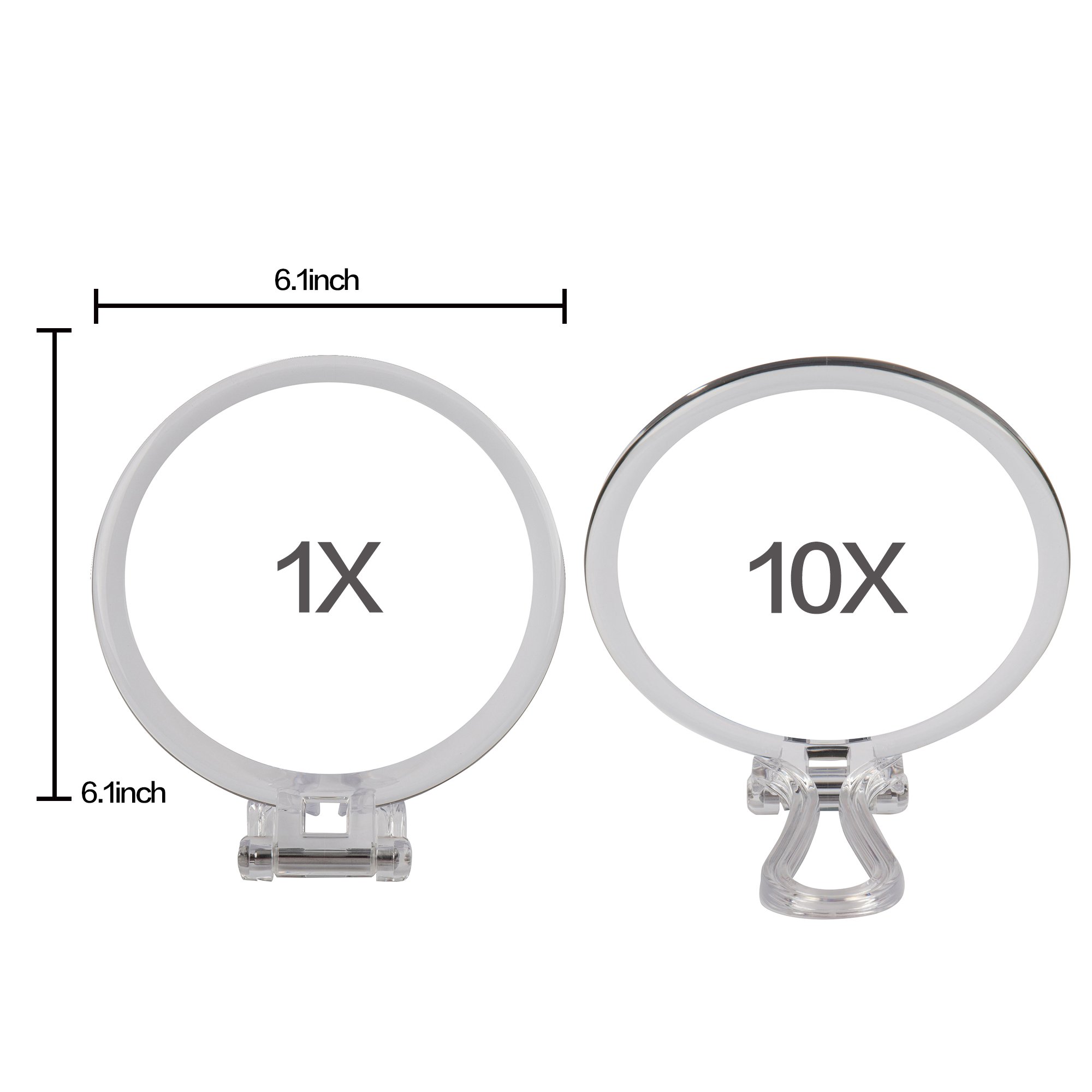 Miss Sweet Folding Hand Held Mirror with 10x Magnification & True Image, 6.1inch Travel Mirror (10X)