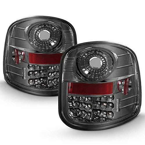 ACANII - For 1997-2003 Ford F150 Pickup Flareside Smoked Lens LED Tail Lights Brake Lamps Replacement Driver & Passenger