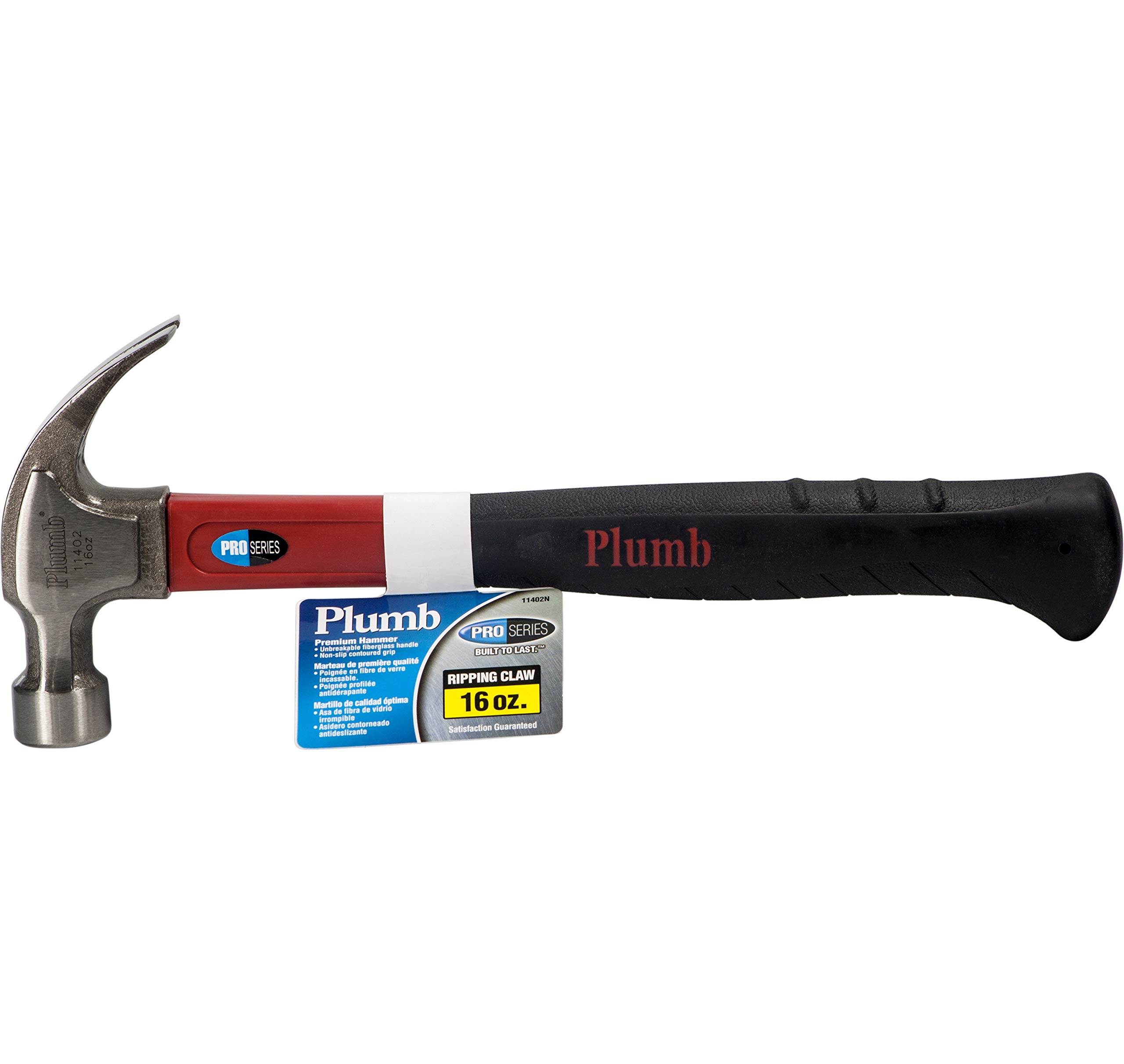Plumb 16 oz. Pro Series Curve Claw Hammer with Fiberglass Handle - 11402N