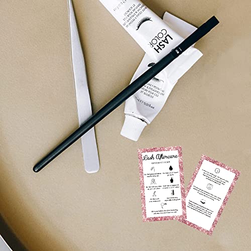 Aftercare Lash Extensions Card, 50 Pack Of 3.5x2 Inch Eyelash Extension Care Instruction Cards For Eyelash Extension Supplies, Eyelash Extension Kit, Glossy Eyelash Cards For Salon, Business Supplies