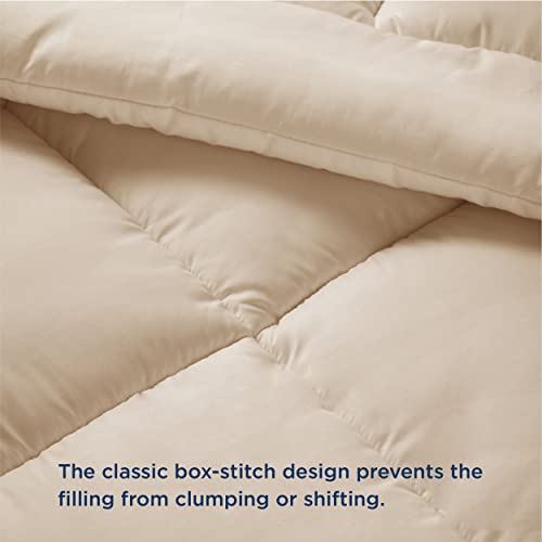 Bedsure Duvet Insert Queen Comforter Beige - All Season Quilted Down Alternative Comforter for Queen Bed, 300GSM Mashine Washable Microfiber Bedding Comforter with Corner Tabs