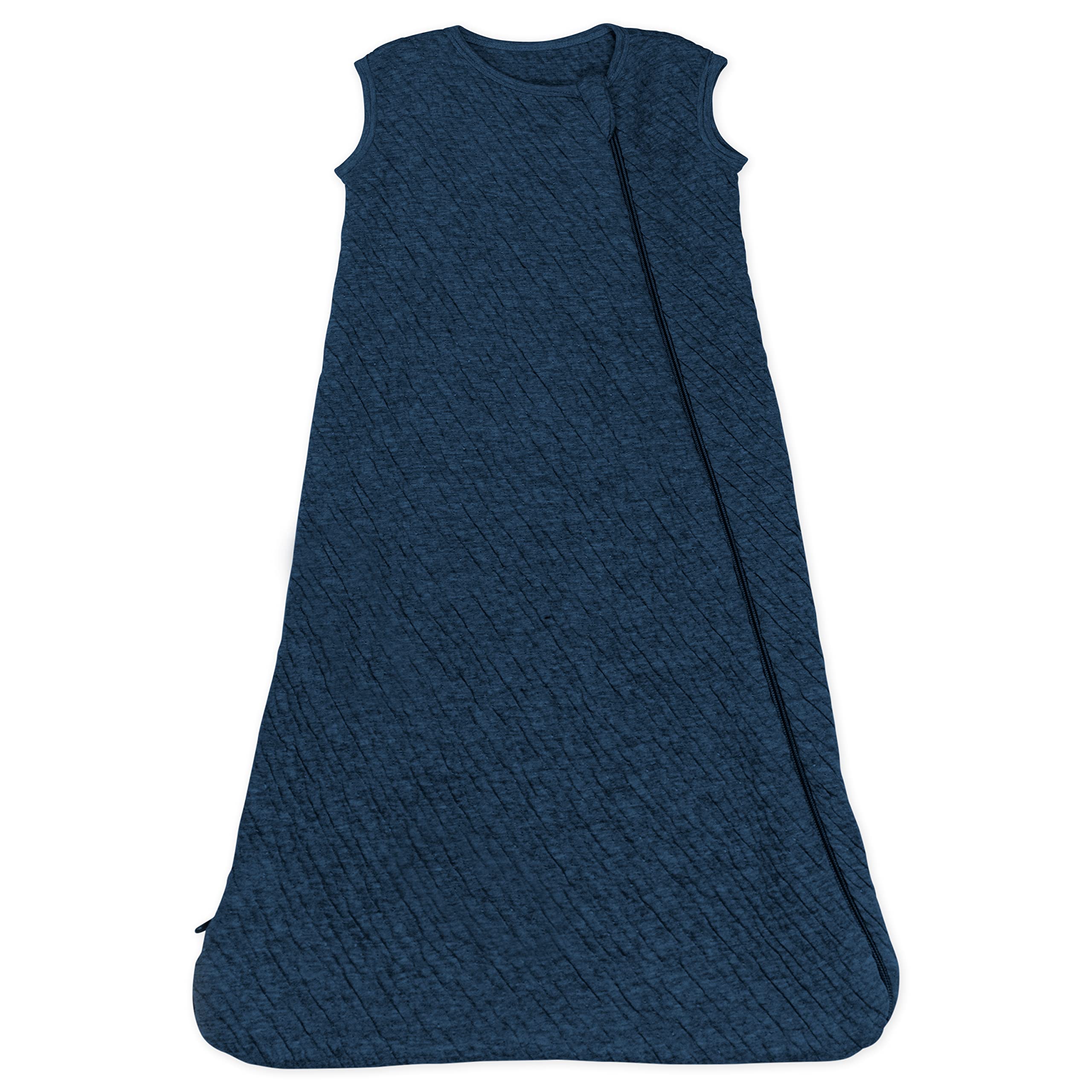 HonestBaby Organic Cotton Matelasse Wearable Blanket, Dark Navy, Large