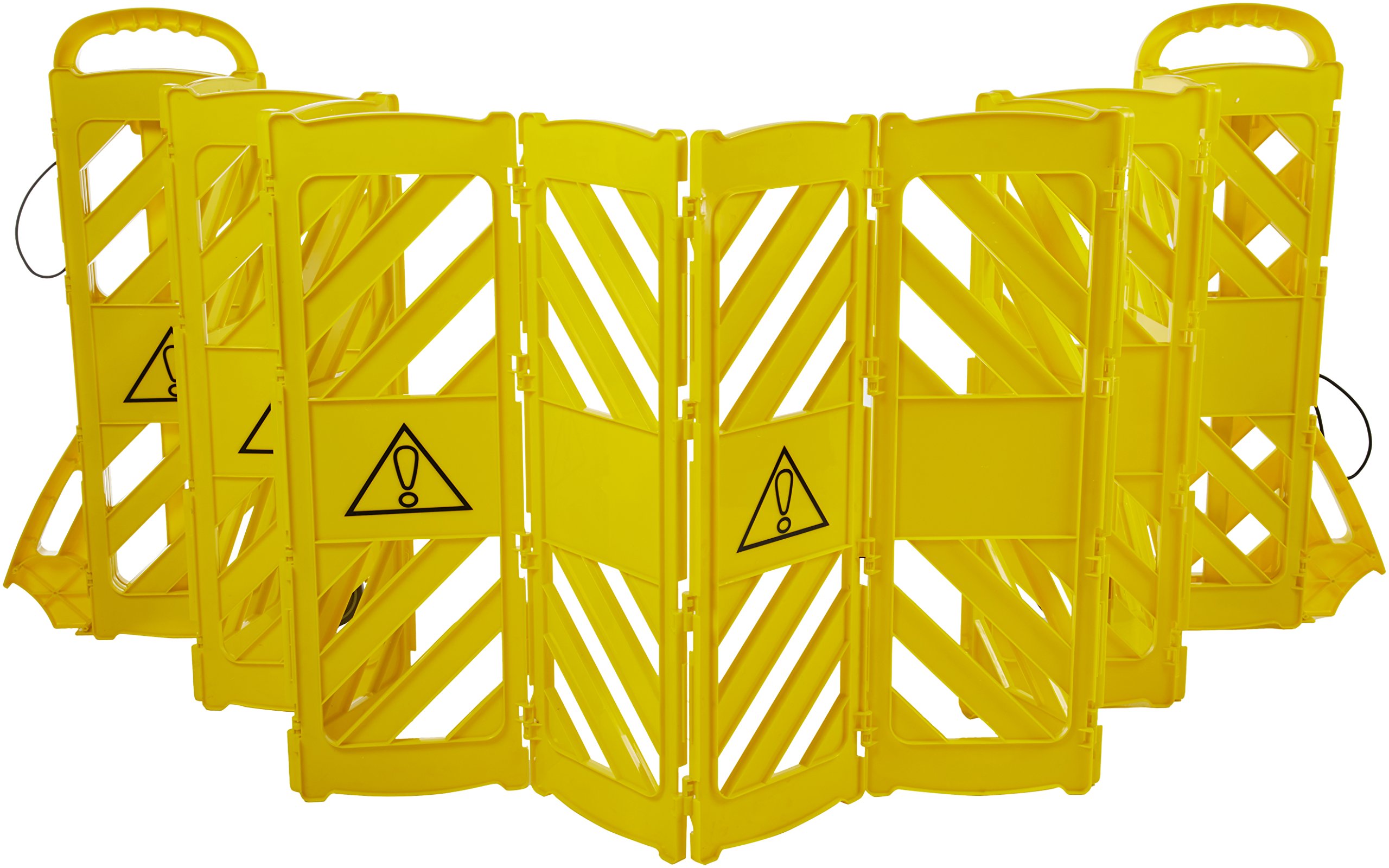 Amazon Basics Expandable Mobile Barricade Fence System, Yellow