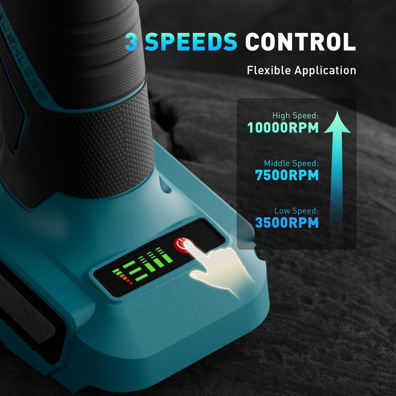 APROTII 4-1/2" Cordless Angle Grinder for Makita Battery, 10000RPM Brushless Power Angle Grinder with Lock-on Design, 3-Speed&Handle, Cordless Electric Grinder for Metal Cutting & Grinding, Bare Tool
