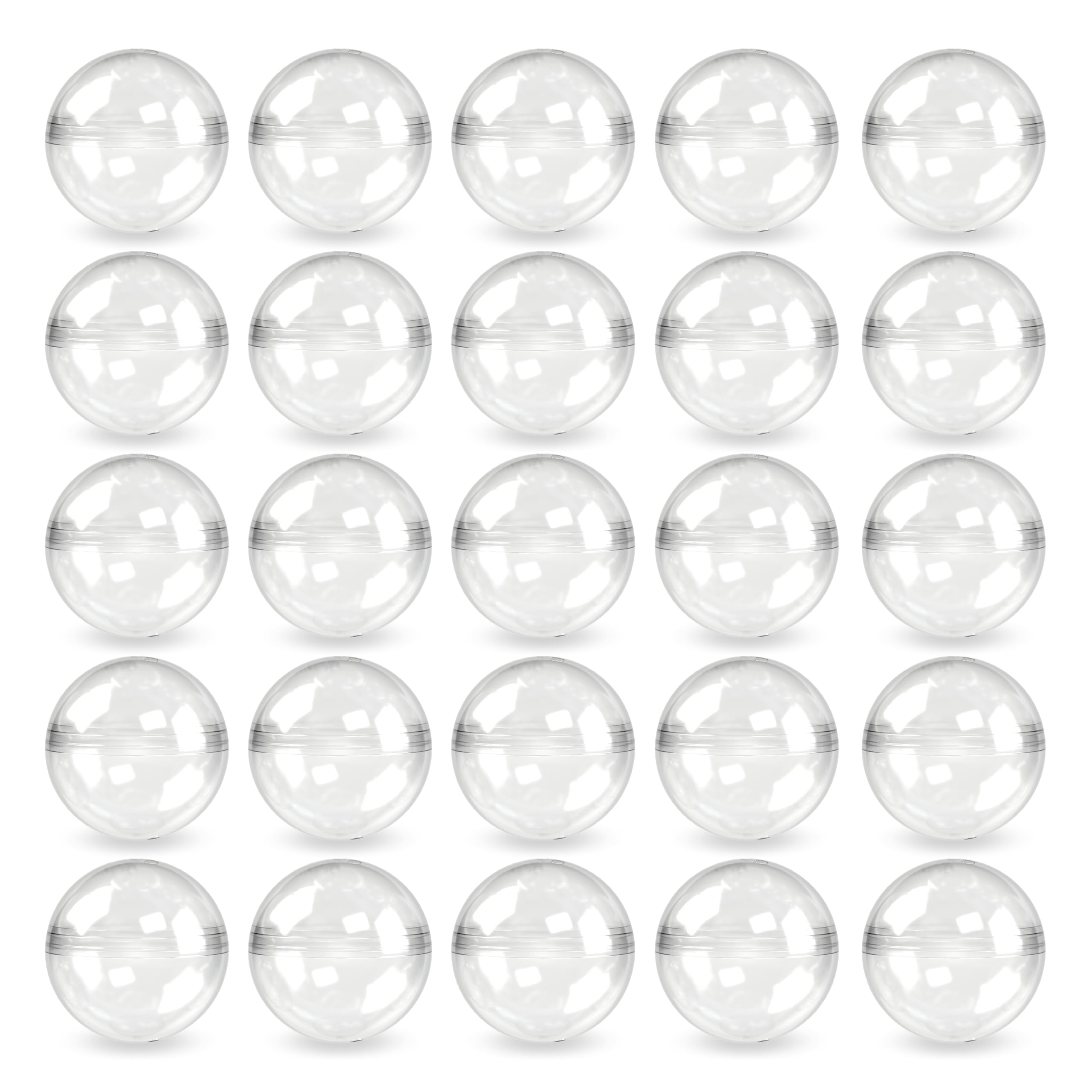Capsule Vending Machine Round 50 pcs 1.1 inch - Gumball Machine Capsules Bulk Clear Container - Easter Basket Stuffers Birthday Gifts Pinata Stuffers DIY Craft Supplies - Clear Capsules Empty
