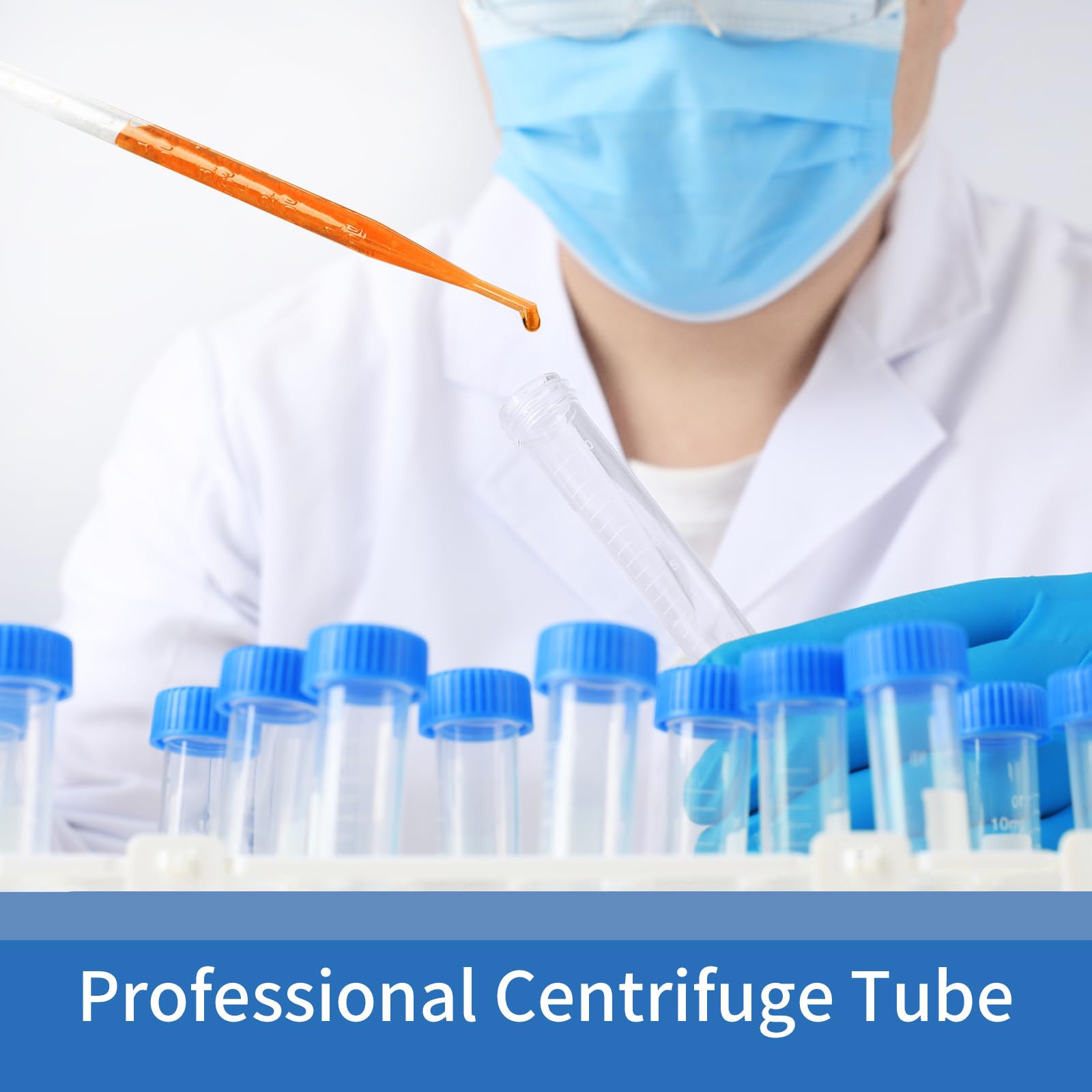 BIPEE Centrifuge Tubes, 15mL lab tubes, test tubes with caps, Plastic Container for plant tissue culture kit,coffee tubes
