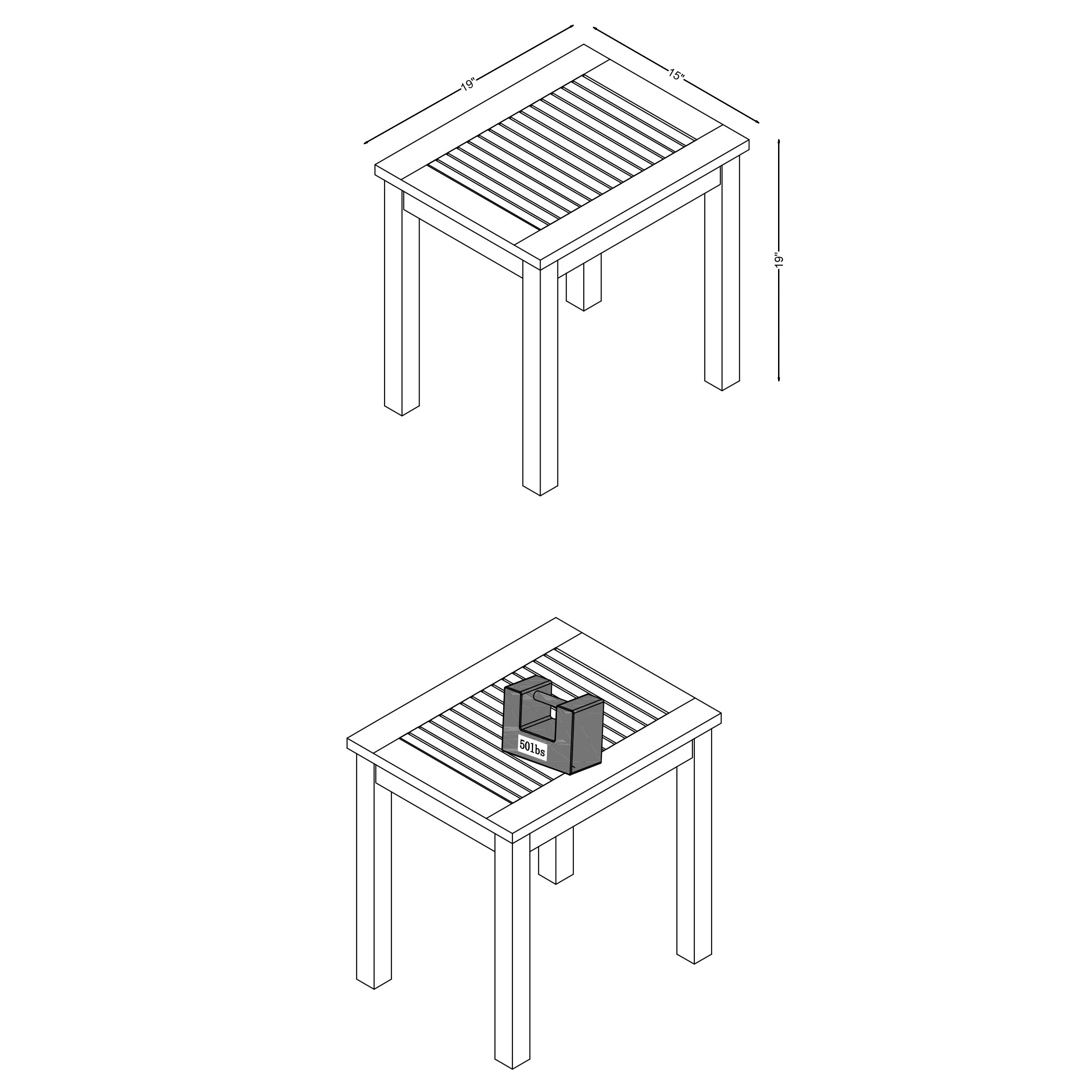 Okemo Set of 2 Outdoor Tables - Weather-Resistant Acacia Wood Side Table Set - Furniture for Patio, Porch, Deck, or Poolside