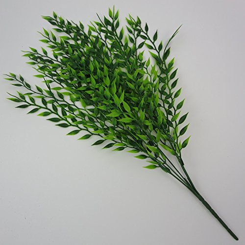 DUDNJC 5pcs Artificial Weeping Willow, 20in Fern Persian Rattan, UV Resistant Plastic Plants Greenery Leaves Fake Hanging Vine Faux Ivy, Garden Door Wall Baskets Wedding Party Table Decor