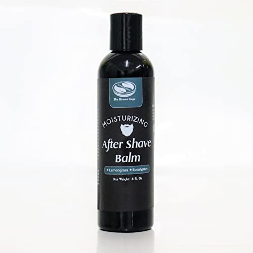 The Henna Guys 4 fl. Oz Lemongrass & Eucalyptus Aftershave Balm, Excellent Aftershave Lotion, Soothes and Moisturizes After Shaving. Takes away Dryness