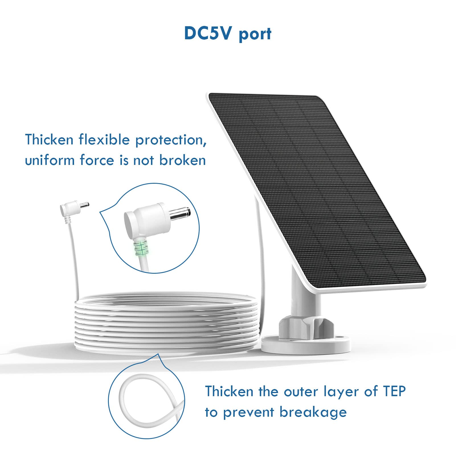 6W Solar Panel Charging Compatible with Arlo Pro 3/Arlo Pro4/Arlo Ultra/Arlo Ultra 2/Arlo Pro 3 Floodlight only, with 13.1ft Waterproof Charging Cable, IP65 Weatherproof,Includes Secure Wall Mount