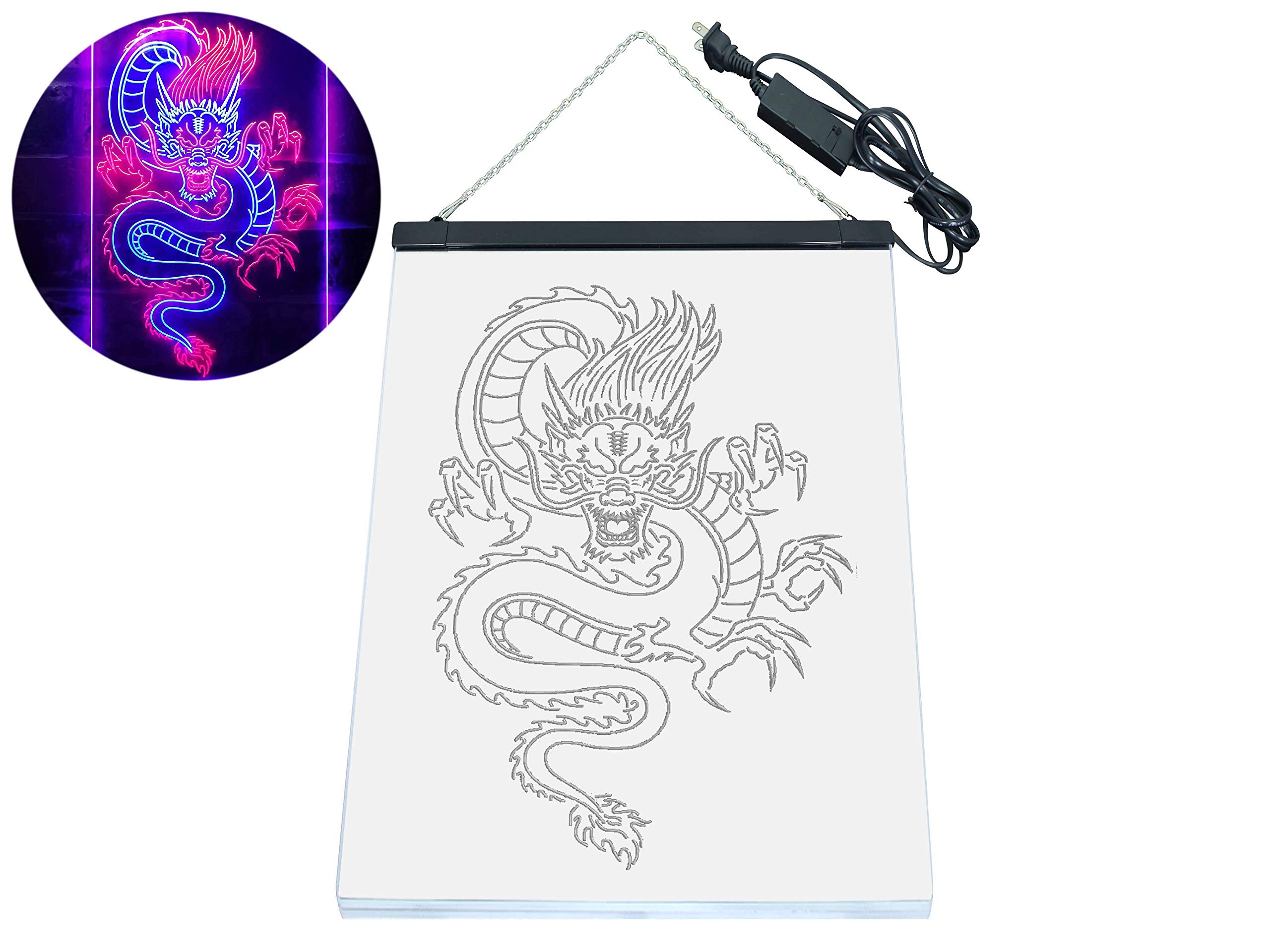 ADVPRO Chinese Dragon Room Display Dual Color LED Neon Sign Blue & Red 12" x 16" st6s34-i3225-br