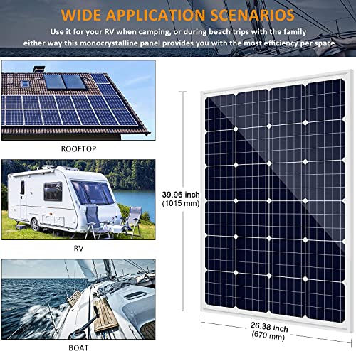 AUECOOR 720W Solar Kits 6pcs 120Watt 12Volt Solar Panel Moncrystalline Module 60A Charge Controller Extension Cable Mounting Brackets for RV Trailer Camper Marine Off Grid