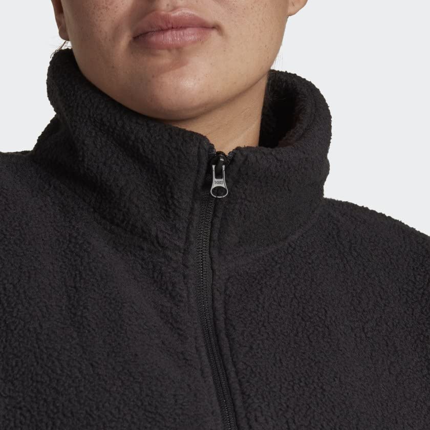 adidas Holidayz Sherpa Jacket (Plus Size) Women's, Black, Size 4X