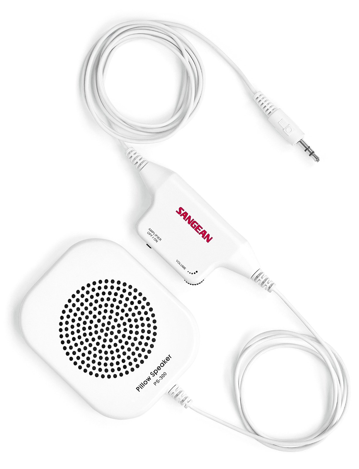 Sangean PS-300 Pillow Speaker with in-line Volume Control and Amplifier (White)