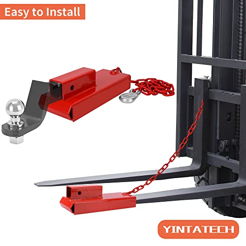 YINTATECH Forklift Hitch Receiver 2β Insert Pallet Forks Trailer Towing Adapter with Safety Chain