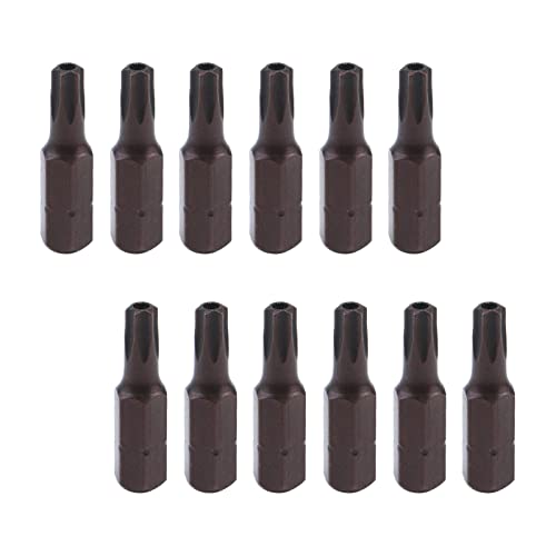 Antrader 12Pcs T25 TORX Security Bits 1/4-Inch Hex Shank TORX T-25 S2 Steel 1" Torx Head Screw Driver Bit