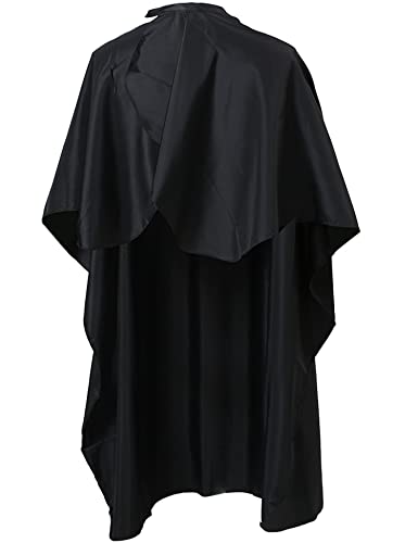 HOOMBOOM Professional Salon Cape with Snap Closure, Waterproof Hair Salon Cutting Cape Barber Hairdressing Cape with Adjustable - 47" x 55" Black
