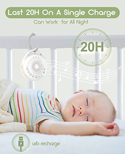 Portable Sound Machine Baby, Travel White Noise Machine Baby with USB Rechargeable, Sound Machine for Sleeping