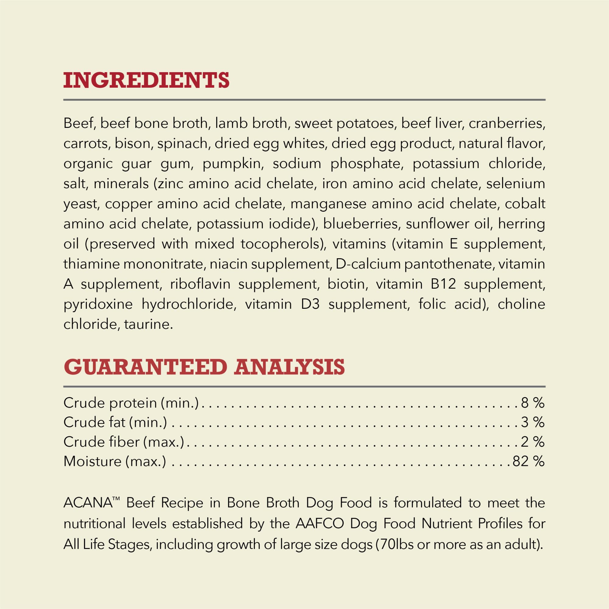 ACANA Premium Chunks Wet Dog Food, Beef Recipe in Bone Broth, 12.8oz (Case of 12)