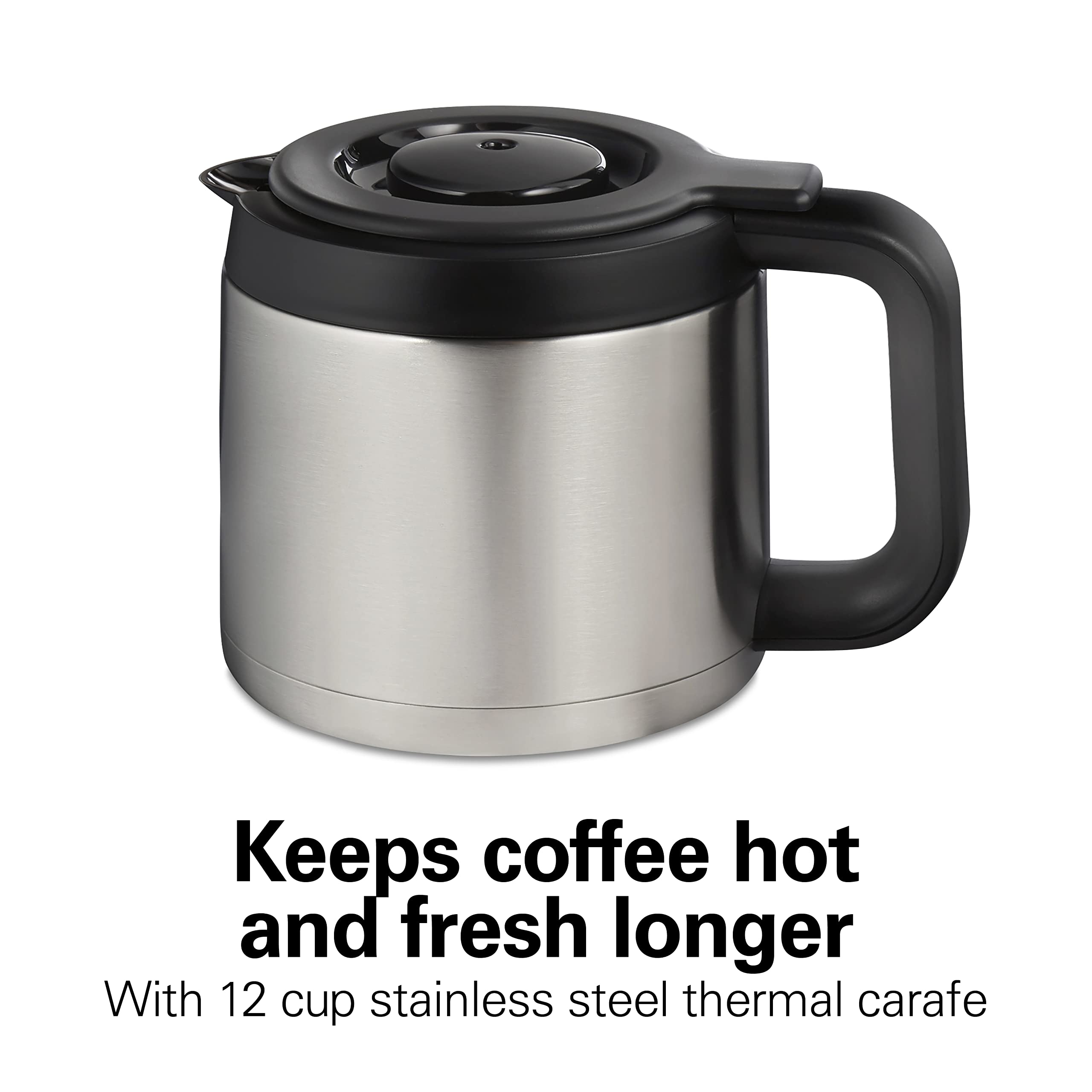 Hamilton Beach FlexBrew Trio 2-Way Coffee Maker, Compatible with K-Cup Pods or Grounds, Combo, Single Serve & Full 12c Thermal Pot, Black and Stainless β Fast Brewing