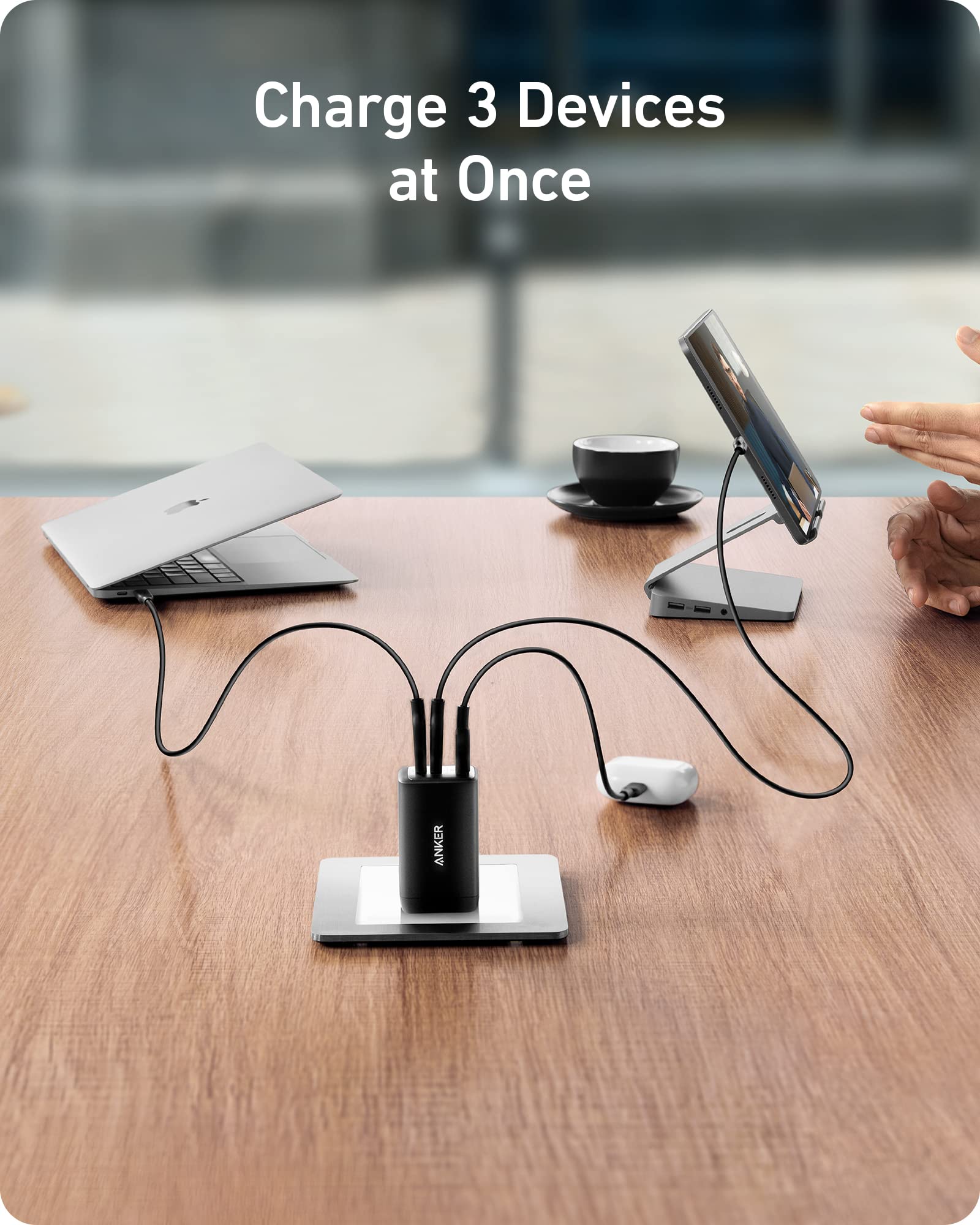 Anker USB C Cable, [2-Pack, 6ft] USB C Charger Cable, Premium Nylon USB A to Type C Charger Cable & Anker USB C Charger, 735 Charger (Nano II 65W), PPS 3-Port Fast Compact Foldable Wall Charger