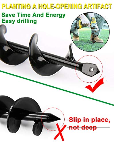 Auger Drill Bit, Auger Post Hole Digger, Auger Drill Bit for Planting 1.5''x18'' (4x45cm) Extended Garden Drill Auger Spiral Long Drill Bit Great Options for Planting 3/8” Hex Dril