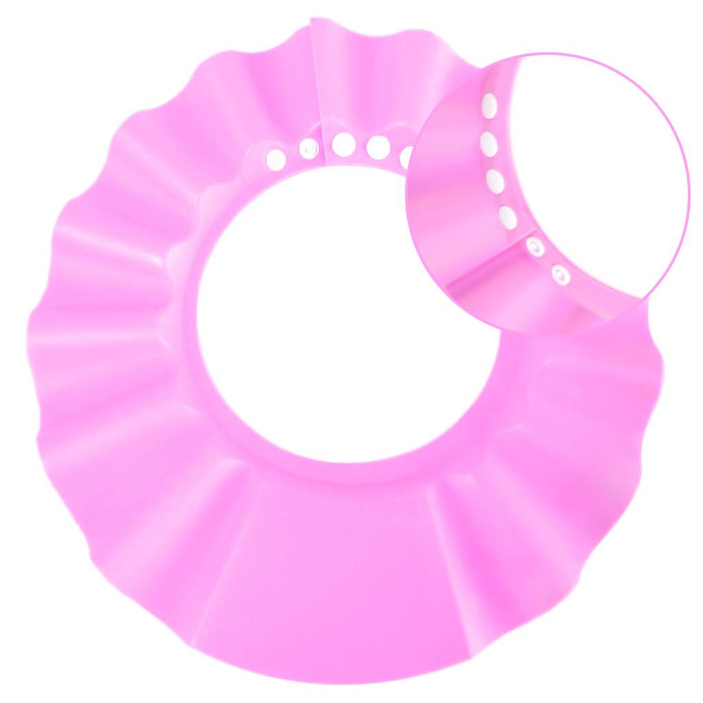 HOOYEE Safe Shampoo Shower Bathing Protection Bath Cap Soft Adjustable Visor Hat for Toddler, Baby, Kids, Children (pink)