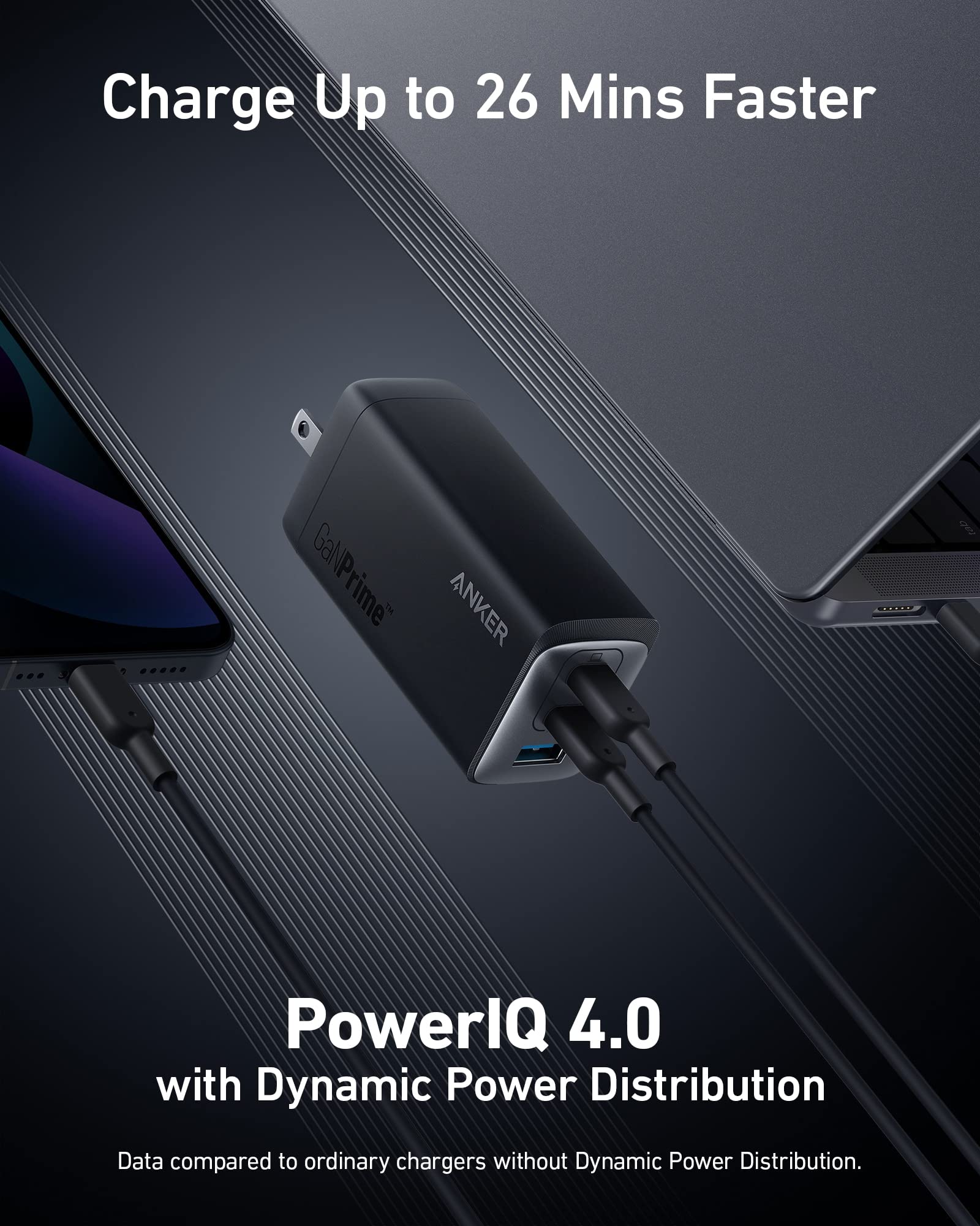 Anker USB C Hub, 556 USB-C Hub (USB4, 8-in-1) with 1.6ft USB4 Cable, 10 Gbps USB-C and USB-A Data Ports & USB C Charger, Anker 737 Charger GaNPrime 120W & New Nylon USB C to USB C Cable 100W 10ft