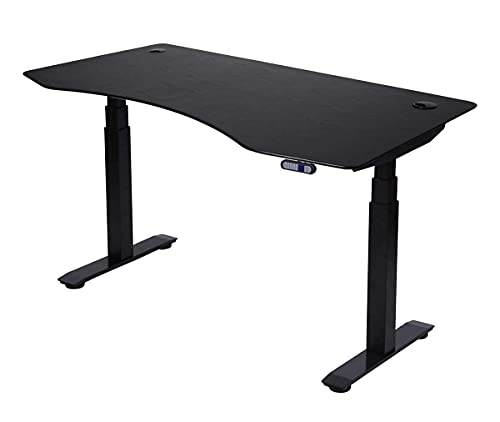 ApexDesk K Series 60" Electric Height Adjustable Standing Desk with Curved Top and Memory Preset Controller (Black Top)