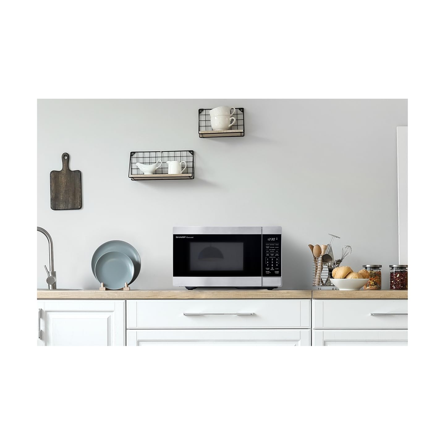 SHARP ZSMC0962KS Oven with Removable 10.6" Carousel Turntable, Cubic Feet, 900 Watt Countertop Microwave, 0.9 CuFt, Stainless Steel
